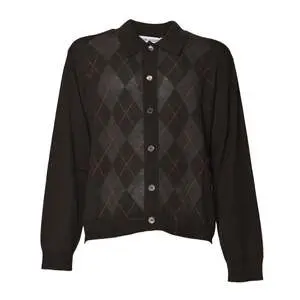 Our Legacy Argyle Patterned Collared Sweater