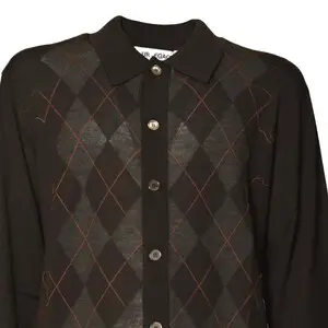 Our Legacy Argyle Patterned Collared Sweater