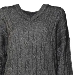 SOLOTRE V-neck Cable Knit Sweater - -97