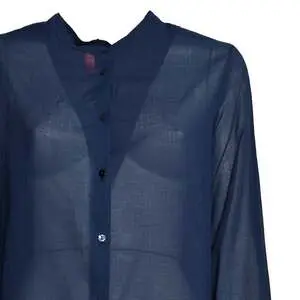 MERCI Band Collar Shirt - Blu