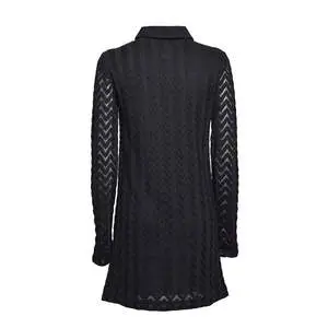 Missoni Black Chevron Knit Button-up Dress