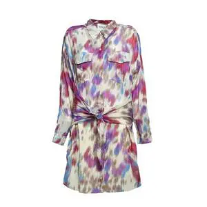 MARANT ETOILE Isabel Multicolor Spotted Print Organic Cotton Voile Chemise Dress