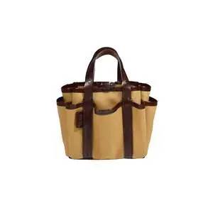 Max Mara Canvas And Leather Top Handle Bag