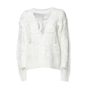 Max Mara White Lace Crew Neck Sweater