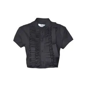 MSGM Black Ruffled Shirt - Nero