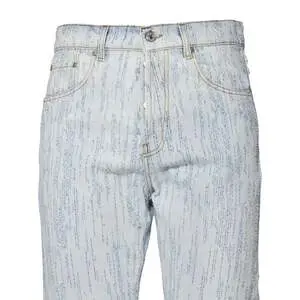 MSGM Acid Wash Straight Leg Jeans - Denim
