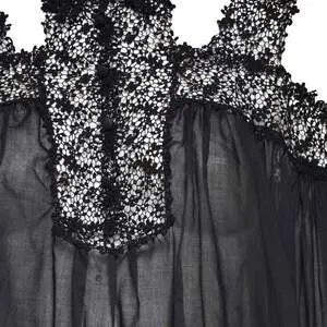 Ermanno Scervino Black Lace Cold Shoulder Shirt