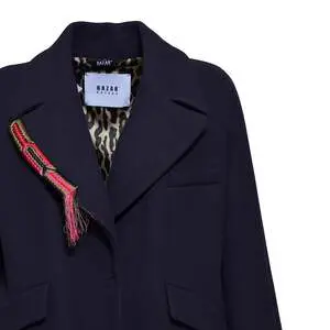 BAZAR DELUXE Virgin Wool Single-breasted Coat With Embroidered Fringe Detail