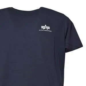 Alpha Industries V-neck T-shirt With Logo Detail - Blu