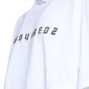 Dsquared2 White Cropped T-shirt With Logo