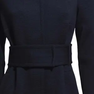 CHARLOTT Navy Belted Coat - Blu