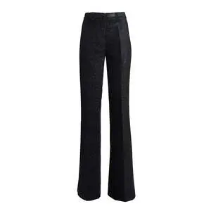Etro Viscose Blend Flared Trousers With Lamé Thread