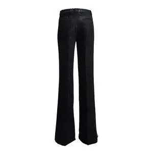 Etro Viscose Blend Flared Trousers With Lamé Thread