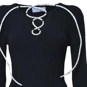 Giuseppe Di Morabito Ribbed Knit Embellished Sweater - Nero
