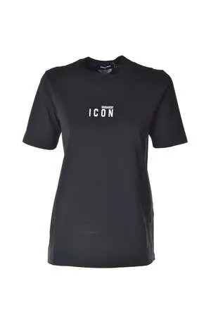 Dsquared2 Black Cotton 'icon' Print Logo T-shirt - Nero