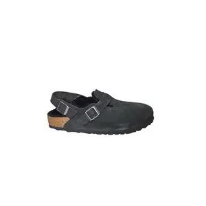 BIRKENSTOCK Suede Sandals With Buckle Detail - Nero