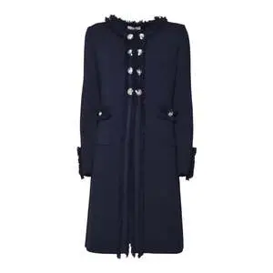 CHARLOTT Navy Embellished Coat - Blu