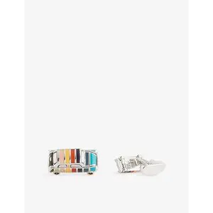 Paul Smith Mini Striped Metal Cufflinks - Multicolour