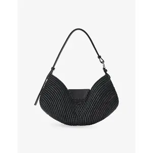 Loewe X Paula's Ibiza Swing Medium Raffia Shoulder Bag - Black