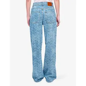 Zadig&Voltaire Eli Branded-print Wide-leg Denim Jeans - Light Blue