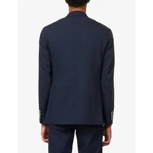 Eleventy Double Breasted Woven Jacket - Blue