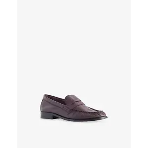 DUKE + DEXTER Ezra Ruched Leather Loafers