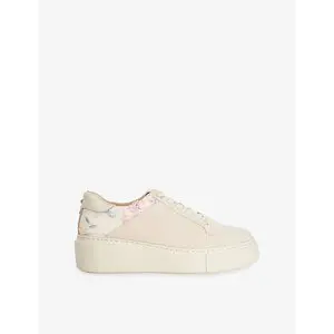 DUNE Evienne Floral Woven Flatform Trainers - Natural Fabric
