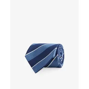 Paul Smith Striped Silk Neck Tie - Blue