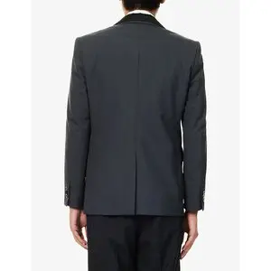 Sacai Double-breasted Satin-lapel Wool-blend Suit Jacket