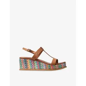 JIMMY CHOO Theia 60 Leather Wedge Heeled Sandals - Multi