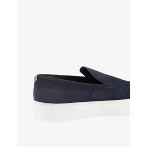 Steve Madden Leyton Suede Loafers With Contrast Midsole - Navy
