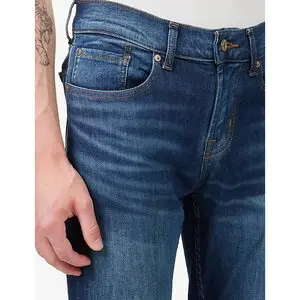 7 For All Mankind Slimmy Tapered-leg Stretch-denim Jeans - Pillow