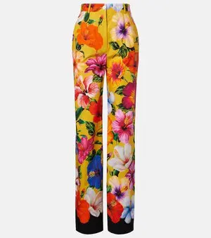 Dolce & Gabbana Floral Cotton Wide-leg Trousers