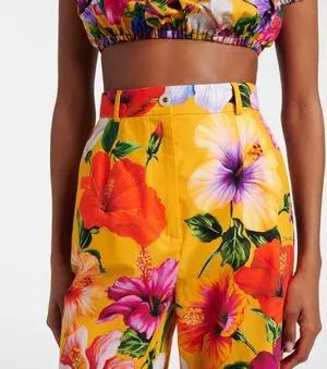 Dolce & Gabbana Floral Cotton Wide-leg Trousers
