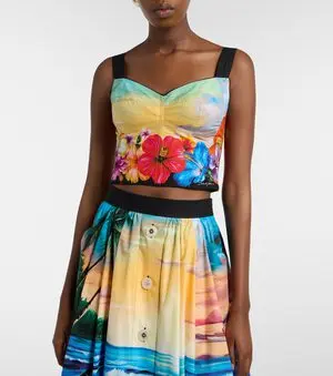 Dolce & Gabbana Printed Cotton-blend Bustier