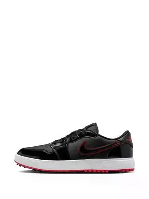 JORDAN Air 1 Low G Spiked Patent Leather Sneakers - Black