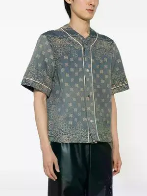 Amiri Monogram-jacquard Denim Shirt