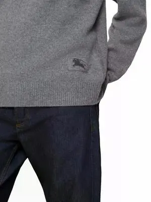 Burberry Equestrian Knight Detail Cashmere Sweater - Grey