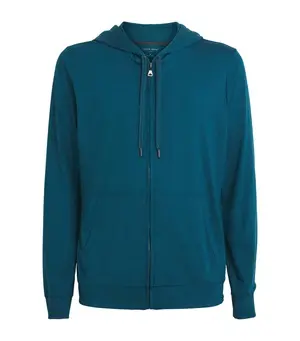 Derek Rose Micromodal Basel Zip-up Hoodie - Blue