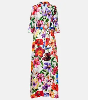 Dolce & Gabbana Floral Silk Satin Maxi Dress - Multicoloured