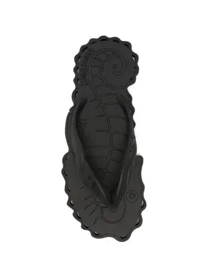 Zimmermann Seahorse Engraved Thong Sandals - Black
