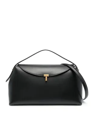 TOTEME T-lock Leather Handbag - Black