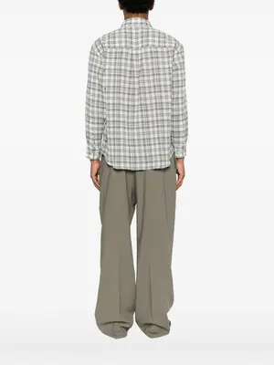 DUNST Cotton Check Shirt - Green