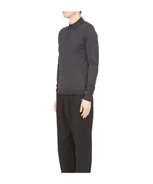 MAISON MARGIELA Long-sleeved Knitted Polo Shirt