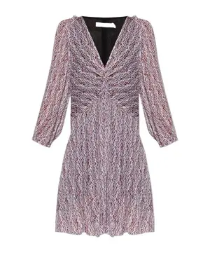 IRO PARIS Long-sleeved V-neck Dress - Multicolor