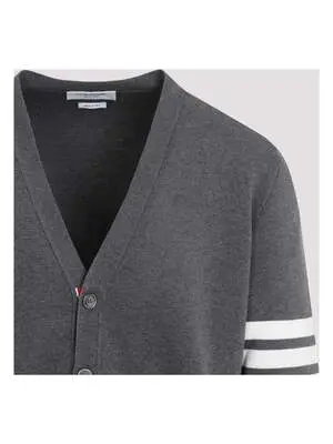 Thom Browne 4-bar Milano Stitch Cardigan - Medium Gray