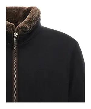 MOORER Bellati-mrw Jacket With Removable Fur Collar - Black