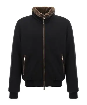 MOORER Moorer Bellati-MRW Jacket With Removable Fur Collar Black