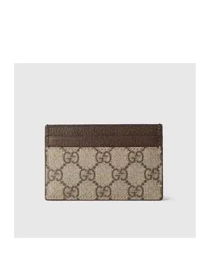 Gucci Gg Monogram Card Holder Wallet - Beige/ebony