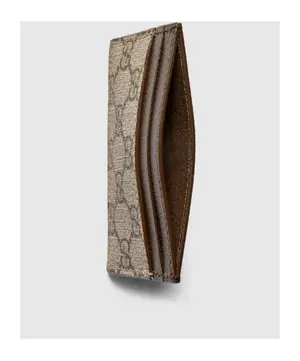 Gucci Gg Monogram Card Holder Wallet - Beige/ebony